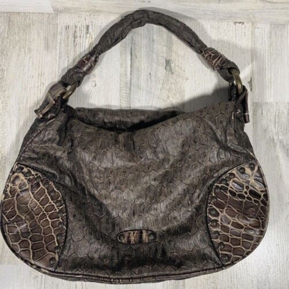 Desmo | Bags | Desmo Womens Brown Hobo Purse Faux Snake Skin Shoulder ...